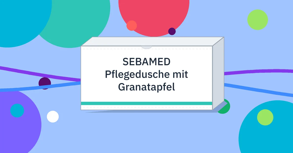 Symbolbild: Packung mit der Aufschrift SEBAMED Pflegedusche mit Granatapfel (PZN 09303297) – Verfügbarkeit und Bezug in Apotheken in Frankfurt am Main