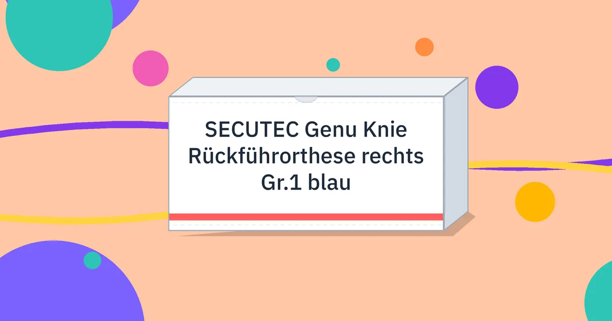 Symbolbild: Packung mit der Aufschrift SECUTEC Genu Knie Rückführorthese rechts Gr.1 blau (PZN 12510775) – Verfügbarkeit und Bezug in Apotheken in Frankfurt am Main