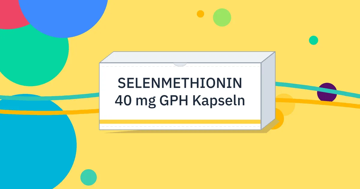 Symbolbild: Packung mit der Aufschrift SELENMETHIONIN 40 mg GPH Kapseln (PZN 20857174) – Verfügbarkeit und Bezug in Apotheken in Frankfurt am Main