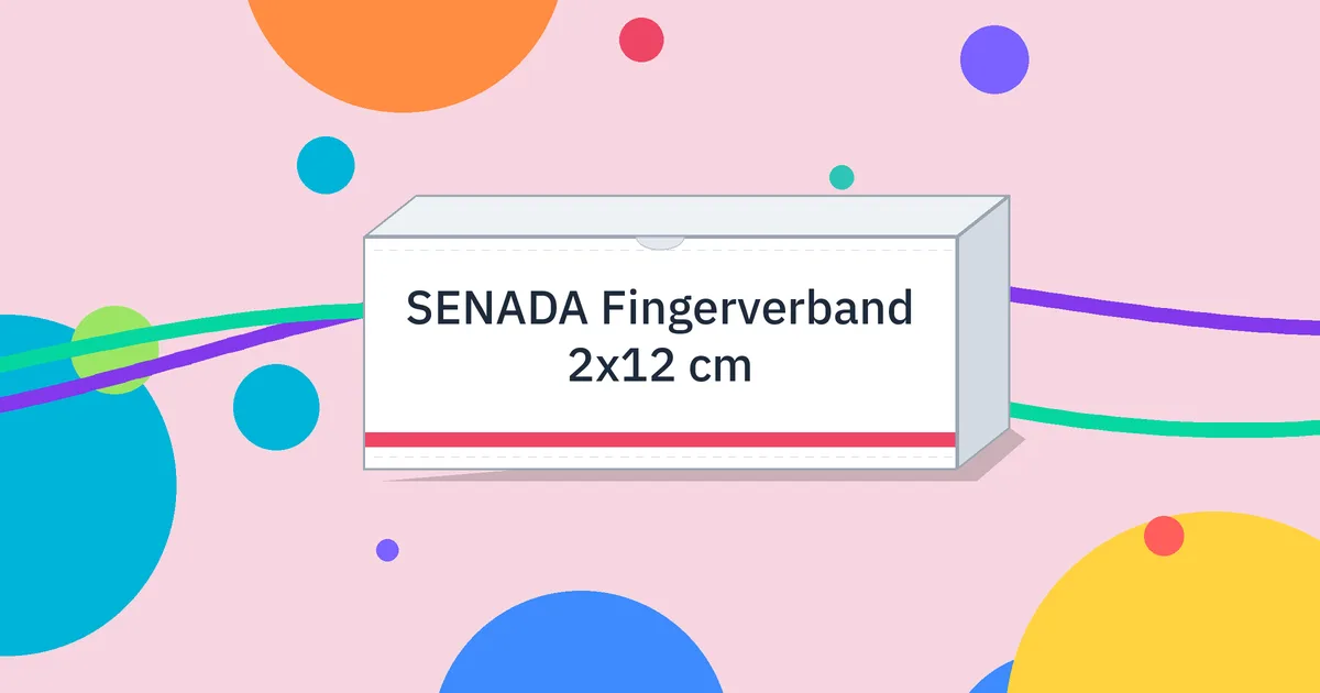 Symbolbild: Packung mit der Aufschrift SENADA Fingerverband 2x12 cm (PZN 10117737) – Verfügbarkeit und Bezug in Apotheken in Frankfurt am Main
