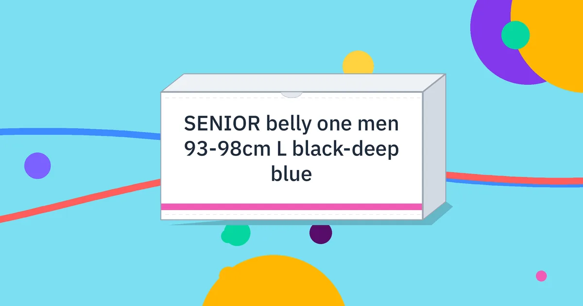Symbolbild: Packung mit der Aufschrift SENIOR belly one men 93-98cm L black-deep blue (PZN 13513385) – Verfügbarkeit und Bezug in Apotheken in Frankfurt am Main