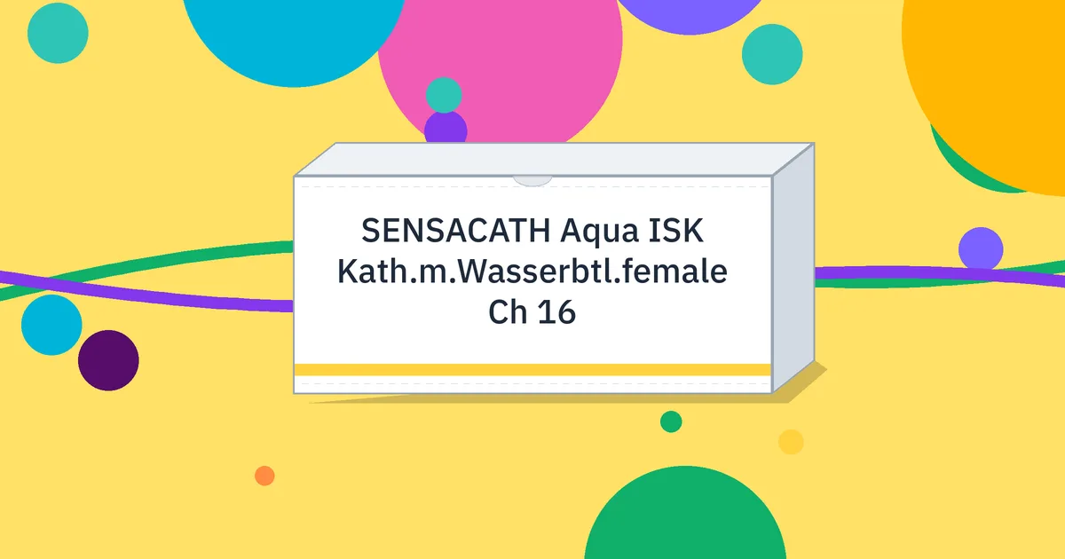 Symbolbild: Packung mit der Aufschrift SENSACATH Aqua ISK Kath.m.Wasserbtl.female Ch 16 (PZN 19856034) – Verfügbarkeit und Bezug in Apotheken in Frankfurt am Main