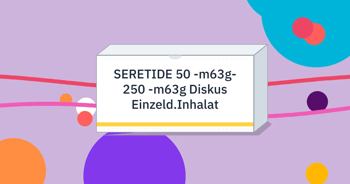 Symbolbild: Packung mit der Aufschrift SERETIDE 50 -m63g-250 -m63g Diskus Einzeld.Inhalat (PZN 18706083) – Verfügbarkeit und Bezug in Apotheken in Frankfurt am Main
