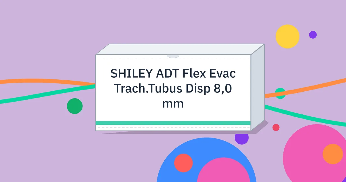 Symbolbild: Packung mit der Aufschrift SHILEY ADT Flex Evac Trach.Tubus Disp 8,0 mm (PZN 18410514) – Verfügbarkeit und Bezug in Apotheken in Frankfurt am Main