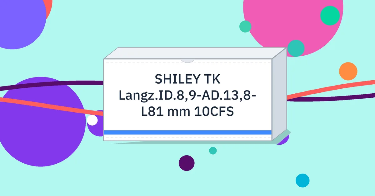 Symbolbild: Packung mit der Aufschrift SHILEY TK Langz.ID.8,9-AD.13,8-L81 mm 10CFS (PZN 03380322) – Verfügbarkeit und Bezug in Apotheken in Frankfurt am Main