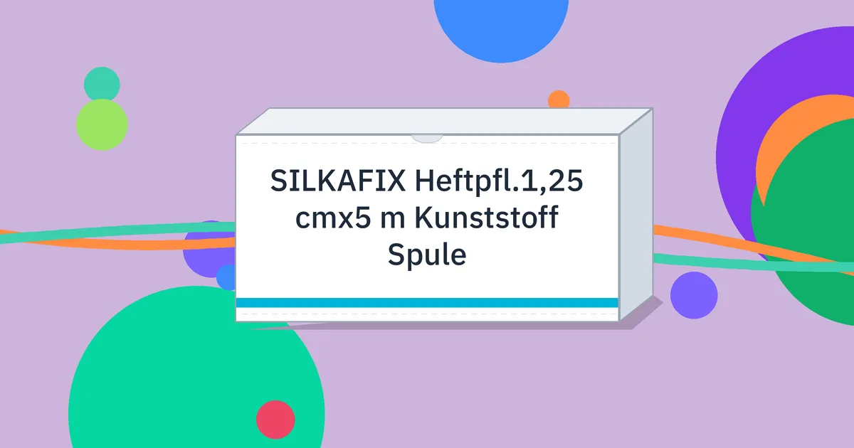 Symbolbild: Packung mit der Aufschrift SILKAFIX Heftpfl.1,25 cmx5 m Kunststoff Spule (PZN 03277050) – Verfügbarkeit und Bezug in Apotheken in Frankfurt am Main