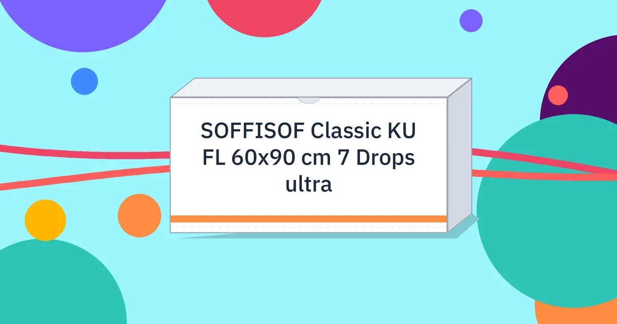 Symbolbild: Packung mit der Aufschrift SOFFISOF Classic KU FL 60x90 cm 7 Drops ultra (PZN 16506894) – Verfügbarkeit und Bezug in Apotheken in Frankfurt am Main