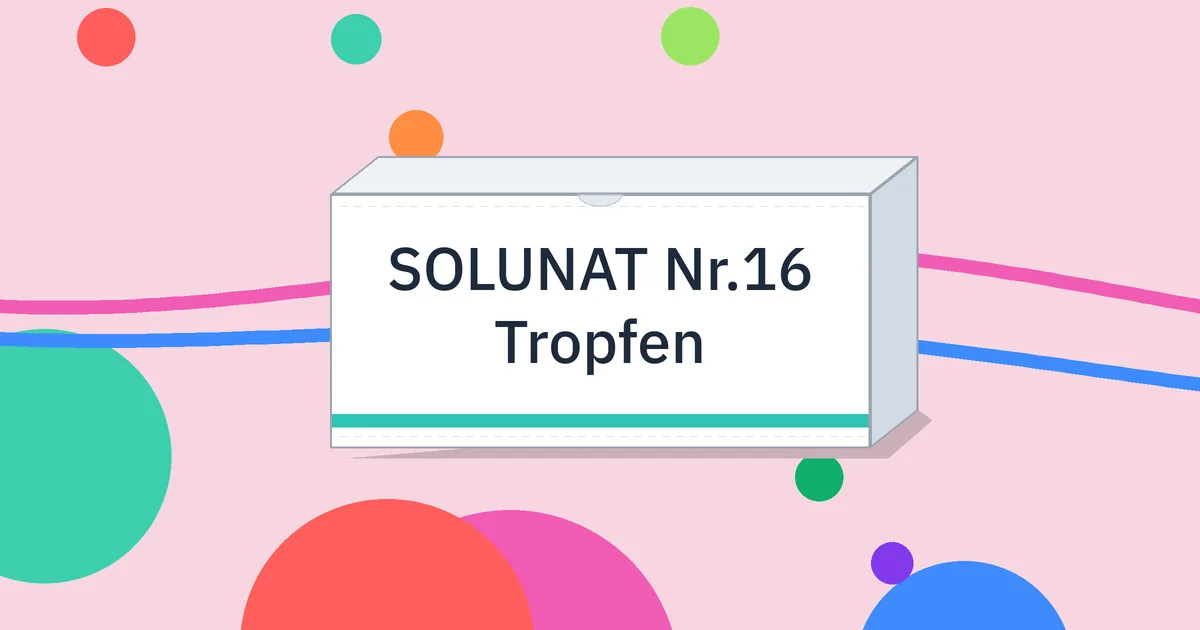 Symbolbild: Packung mit der Aufschrift SOLUNAT Nr.16 Tropfen (PZN 02941304) – Verfügbarkeit und Bezug in Apotheken in Frankfurt am Main