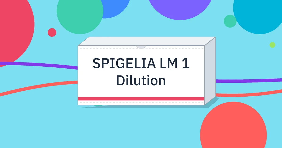 Symbolbild: Packung mit der Aufschrift SPIGELIA LM 1 Dilution (PZN 13195034) – Verfügbarkeit und Bezug in Apotheken in Frankfurt am Main