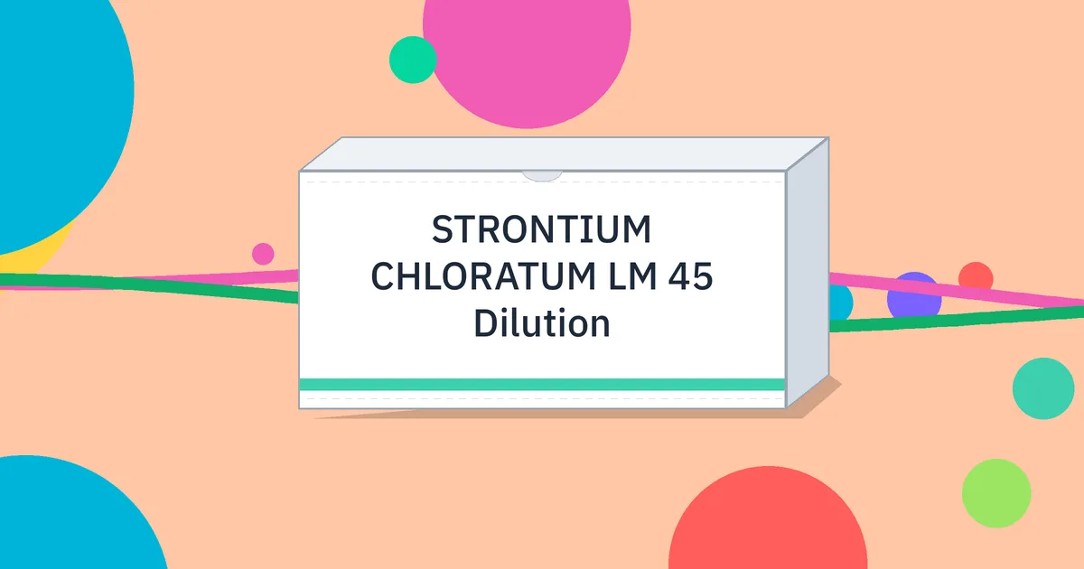 Symbolbild: Packung mit der Aufschrift STRONTIUM CHLORATUM LM 45 Dilution (PZN 13203785) – Verfügbarkeit und Bezug in Apotheken in Frankfurt am Main