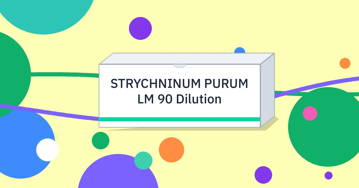Symbolbild: Packung mit der Aufschrift STRYCHNINUM PURUM LM 90 Dilution (PZN 13207932) – Verfügbarkeit und Bezug in Apotheken in Frankfurt am Main