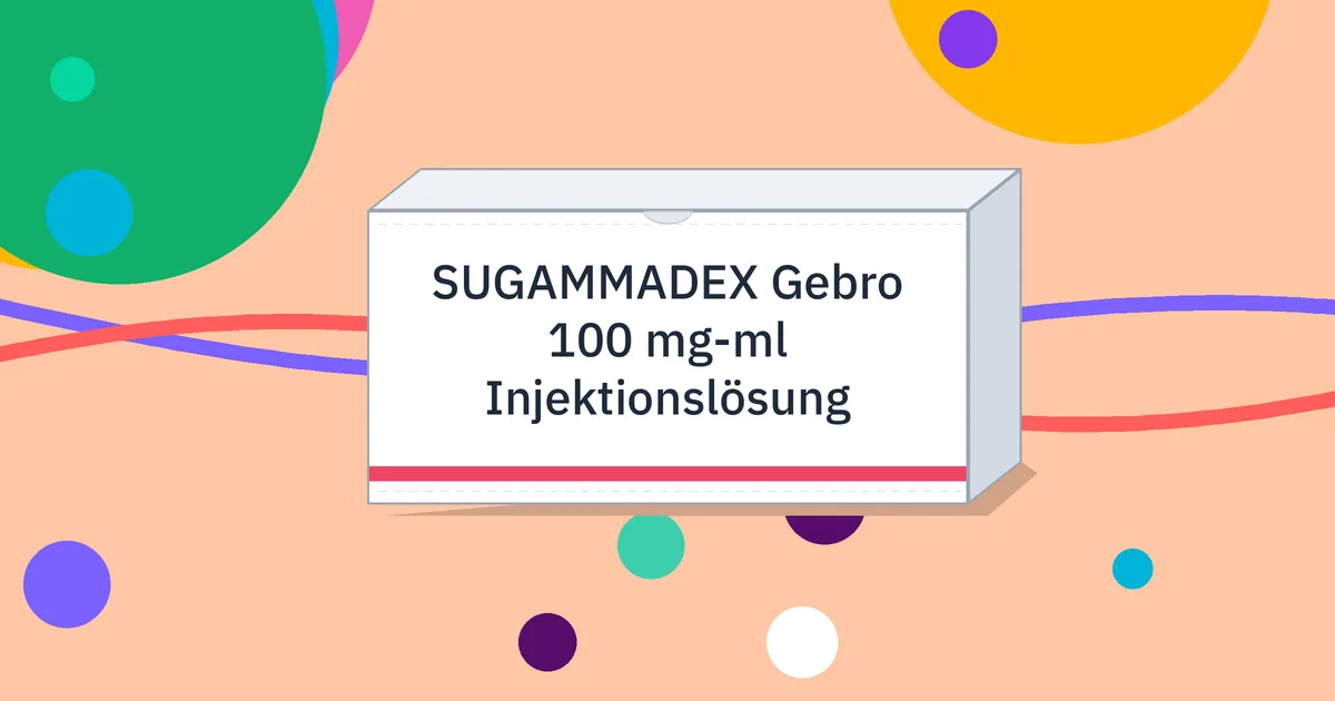 Symbolbild: Packung mit der Aufschrift SUGAMMADEX Gebro 100 mg-ml Injektionslösung (PZN 18411873) – Verfügbarkeit und Bezug in Apotheken in Frankfurt am Main