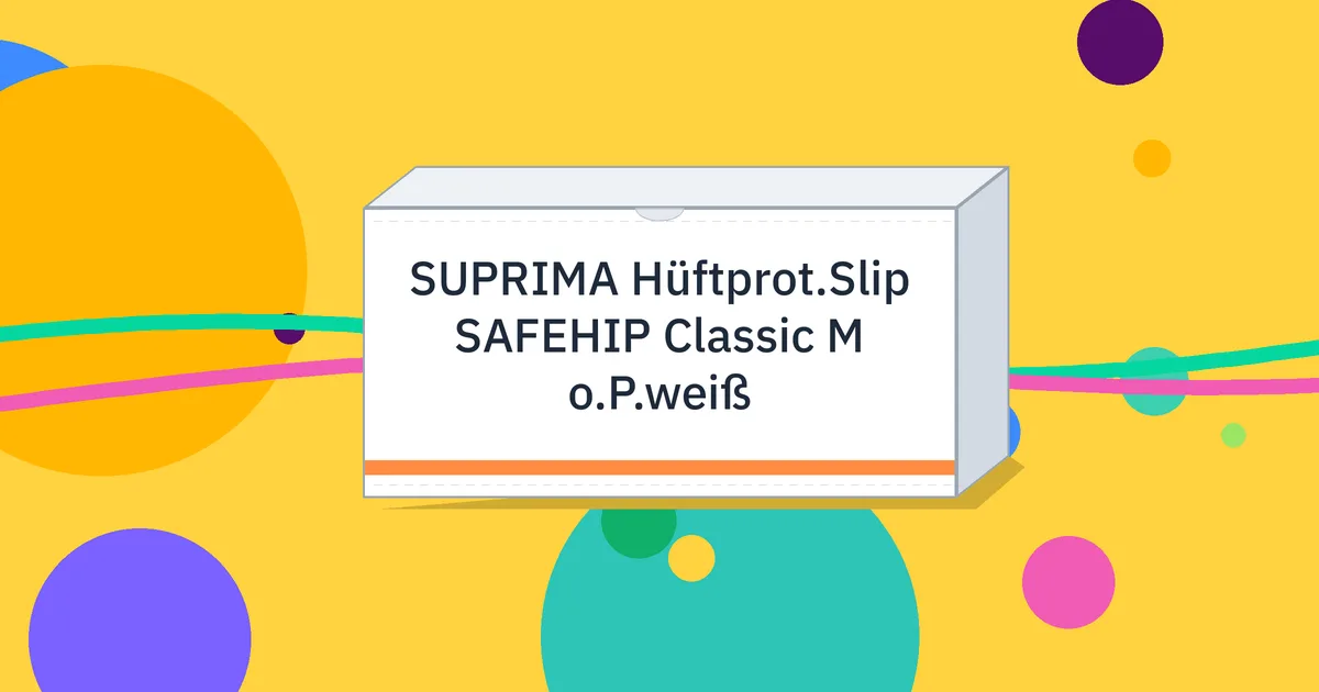 Symbolbild: Packung mit der Aufschrift SUPRIMA Hüftprot.Slip SAFEHIP Classic M o.P.weiß (PZN 13818498) – Verfügbarkeit und Bezug in Apotheken in Frankfurt am Main