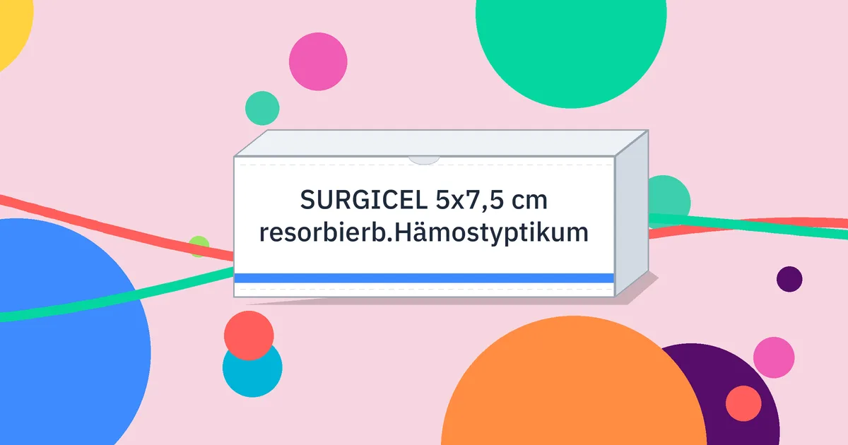 Symbolbild: Packung mit der Aufschrift SURGICEL 5x7,5 cm resorbierb.Hämostyptikum (PZN 19910325) – Verfügbarkeit und Bezug in Apotheken in Frankfurt am Main