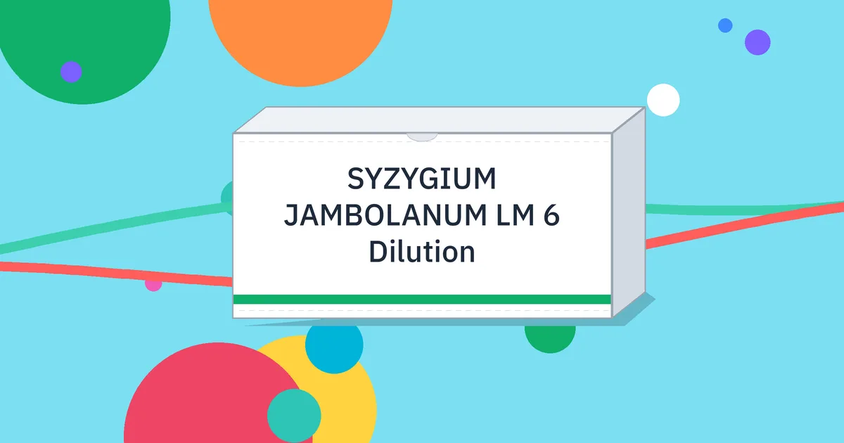 Symbolbild: Packung mit der Aufschrift SYZYGIUM JAMBOLANUM LM 6 Dilution (PZN 13212086) – Verfügbarkeit und Bezug in Apotheken in Frankfurt am Main