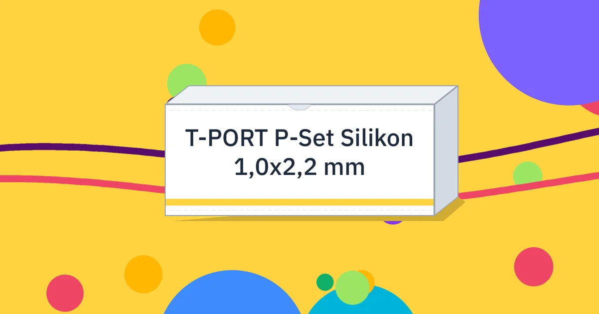 Symbolbild: Packung mit der Aufschrift T-PORT P-Set Silikon 1,0x2,2 mm (PZN 17588919) – Verfügbarkeit und Bezug in Apotheken in Frankfurt am Main