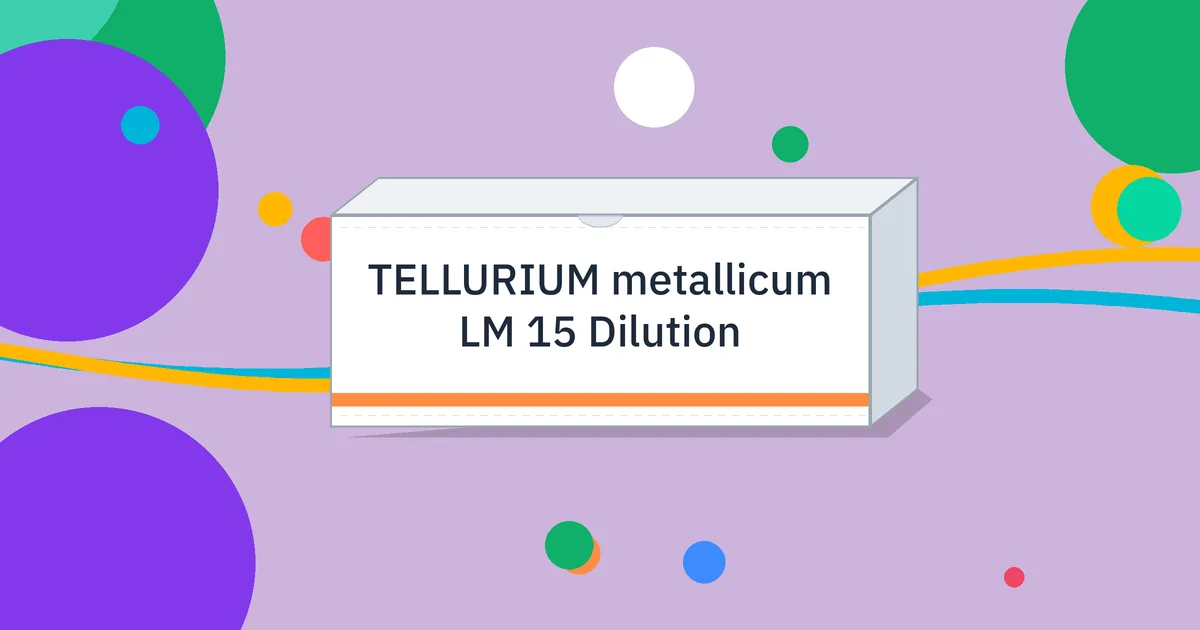 Symbolbild: Packung mit der Aufschrift TELLURIUM metallicum LM 15 Dilution (PZN 13215676) – Verfügbarkeit und Bezug in Apotheken in Frankfurt am Main