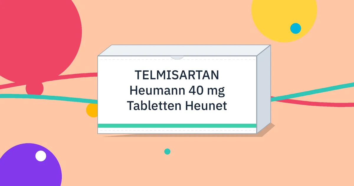 Symbolbild: Packung mit der Aufschrift TELMISARTAN Heumann 40 mg Tabletten Heunet (PZN 14211657) – Verfügbarkeit und Bezug in Apotheken in Frankfurt am Main