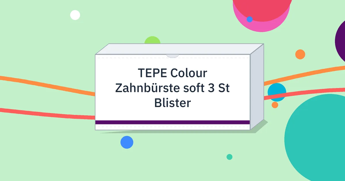 Symbolbild: Packung mit der Aufschrift TEPE Colour Zahnbürste soft 3 St Blister (PZN 18228838) – Verfügbarkeit und Bezug in Apotheken in Frankfurt am Main