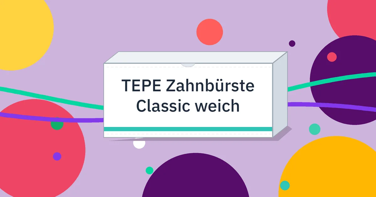 Symbolbild: Packung mit der Aufschrift TEPE Zahnbürste Classic weich (PZN 08863634) – Verfügbarkeit und Bezug in Apotheken in Frankfurt am Main