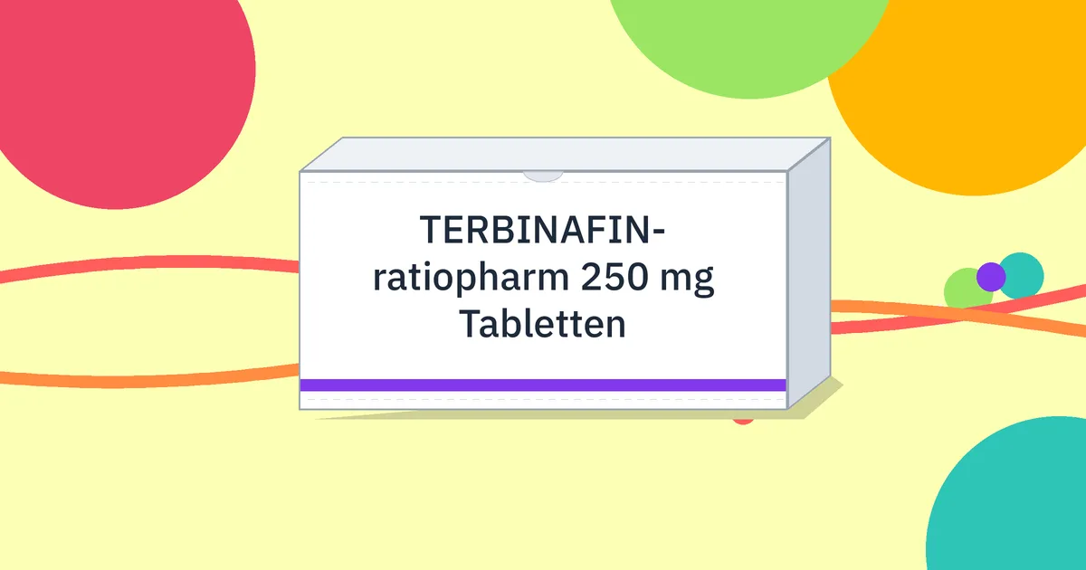 Symbolbild: Packung mit der Aufschrift TERBINAFIN-ratiopharm 250 mg Tabletten (PZN 01024675) – Verfügbarkeit und Bezug in Apotheken in Frankfurt am Main