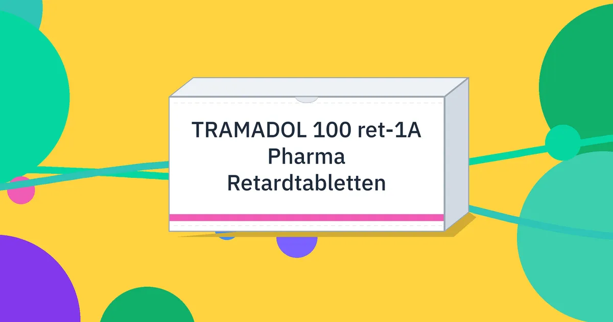 Symbolbild: Packung mit der Aufschrift TRAMADOL 100 ret-1A Pharma Retardtabletten (PZN 03480822) – Verfügbarkeit und Bezug in Apotheken in Frankfurt am Main