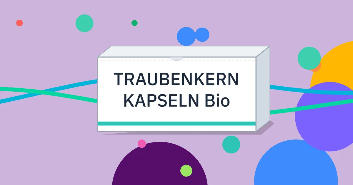 Symbolbild: Packung mit der Aufschrift TRAUBENKERN KAPSELN Bio (PZN 12649332) – Verfügbarkeit und Bezug in Apotheken in Frankfurt am Main