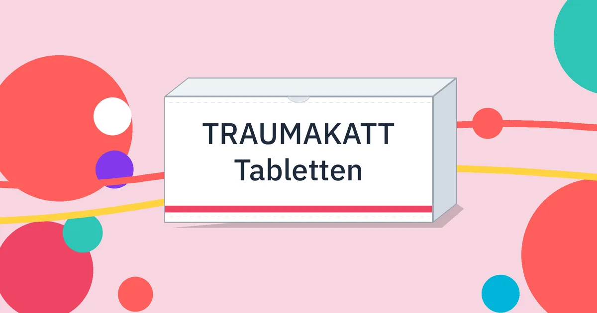 Symbolbild: Packung mit der Aufschrift TRAUMAKATT Tabletten (PZN 01987600) – Verfügbarkeit und Bezug in Apotheken in Frankfurt am Main