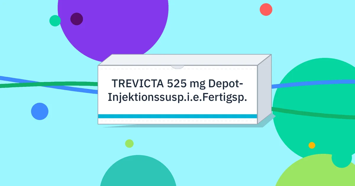 Symbolbild: Packung mit der Aufschrift TREVICTA 525 mg Depot-Injektionssusp.i.e.Fertigsp. (PZN 18263444) – Verfügbarkeit und Bezug in Apotheken in Frankfurt am Main