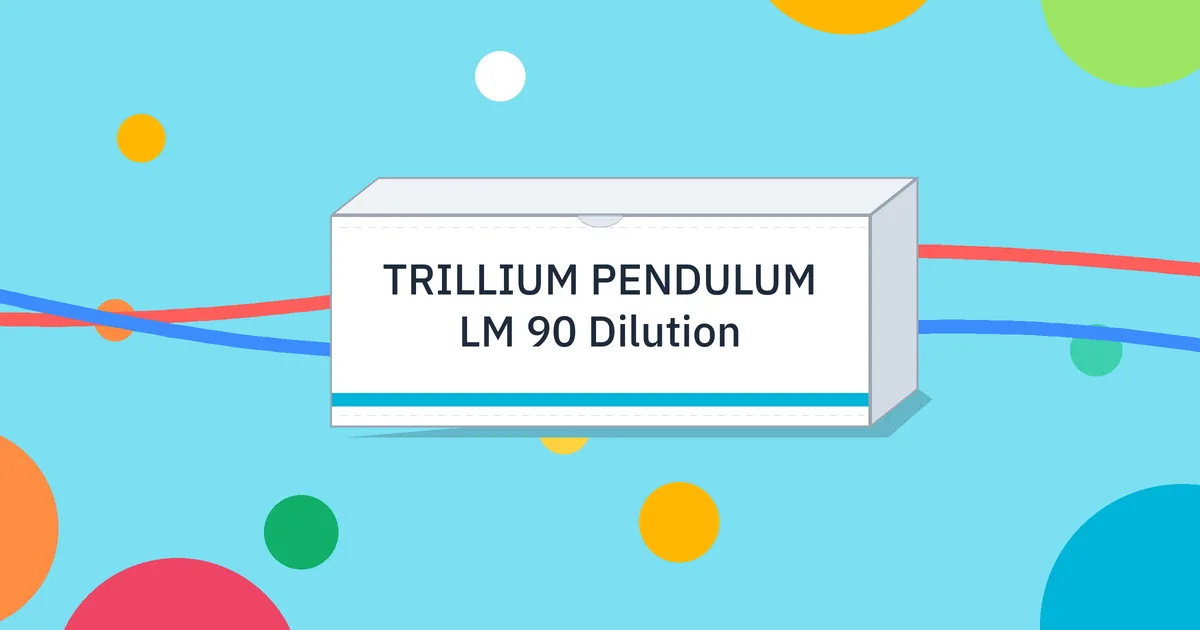 Symbolbild: Packung mit der Aufschrift TRILLIUM PENDULUM LM 90 Dilution (PZN 13227389) – Verfügbarkeit und Bezug in Apotheken in Frankfurt am Main