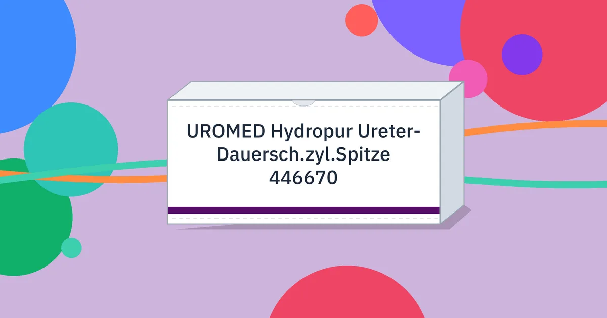 Symbolbild: Packung mit der Aufschrift UROMED Hydropur Ureter-Dauersch.zyl.Spitze 446670 (PZN 11371596) – Verfügbarkeit und Bezug in Apotheken in Frankfurt am Main