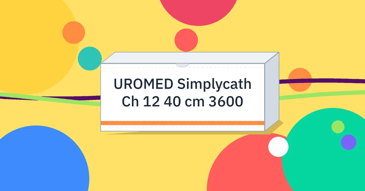Symbolbild: Packung mit der Aufschrift UROMED Simplycath Ch 12 40 cm 3600 (PZN 00230906) – Verfügbarkeit und Bezug in Apotheken in Frankfurt am Main