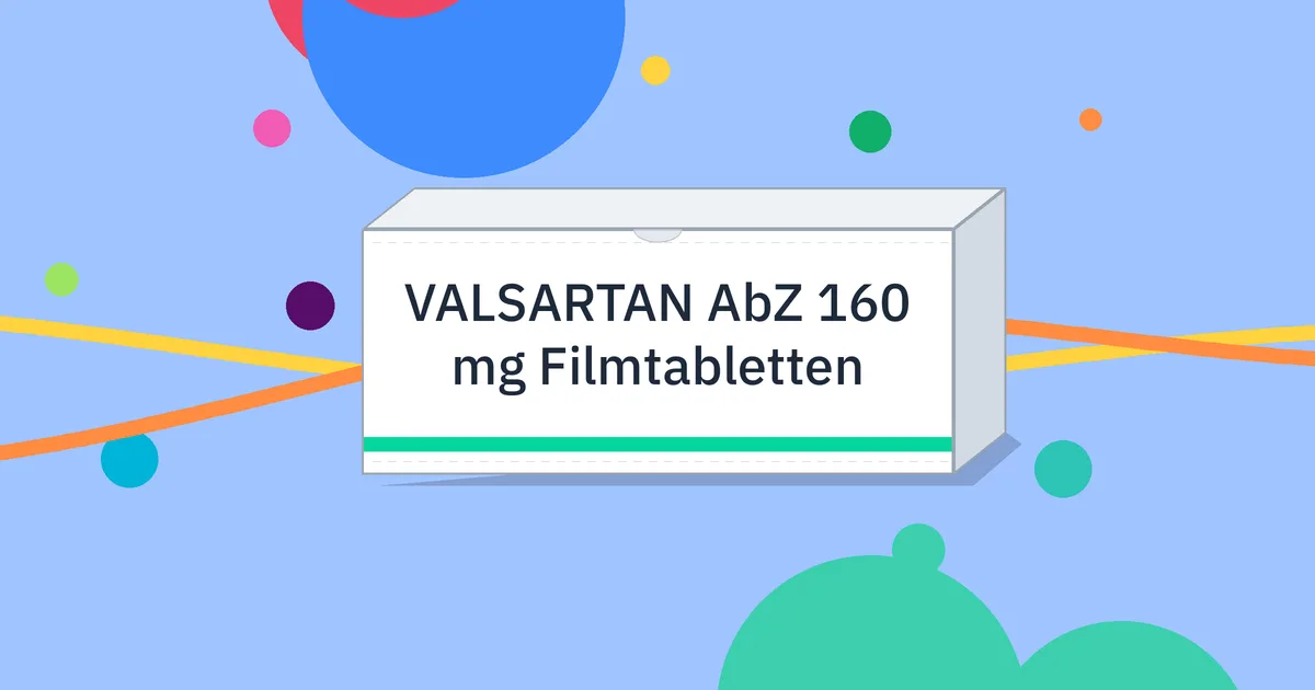 Symbolbild: Packung mit der Aufschrift VALSARTAN AbZ 160 mg Filmtabletten (PZN 07608360) – Verfügbarkeit und Bezug in Apotheken in Frankfurt am Main