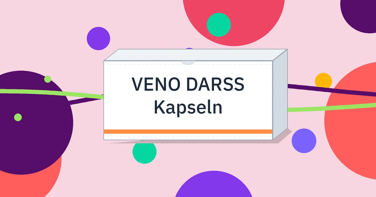 Symbolbild: Packung mit der Aufschrift VENO DARSS Kapseln (PZN 12801171) – Verfügbarkeit und Bezug in Apotheken in Frankfurt am Main