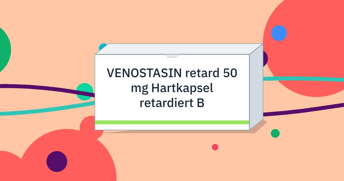 Symbolbild: Packung mit der Aufschrift VENOSTASIN retard 50 mg Hartkapsel retardiert B (PZN 00073217) – Verfügbarkeit und Bezug in Apotheken in Frankfurt am Main
