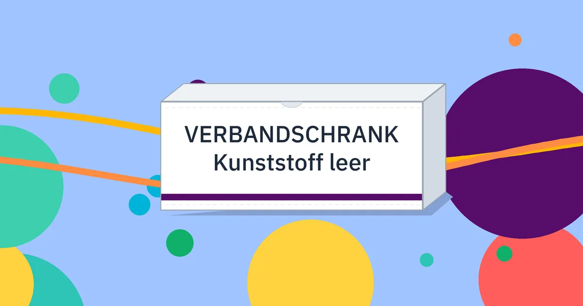 Symbolbild: Packung mit der Aufschrift VERBANDSCHRANK Kunststoff leer (PZN 12491581) – Verfügbarkeit und Bezug in Apotheken in Frankfurt am Main