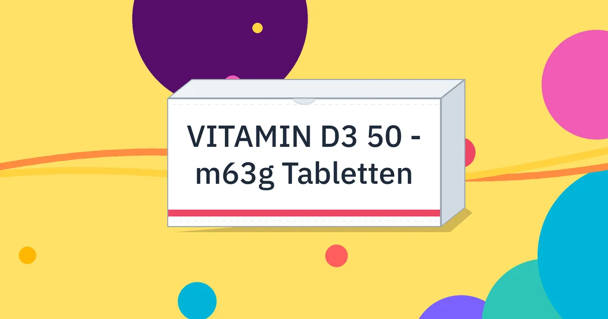 Symbolbild: Packung mit der Aufschrift VITAMIN D3 50 -m63g Tabletten (PZN 19921576) – Verfügbarkeit und Bezug in Apotheken in Frankfurt am Main
