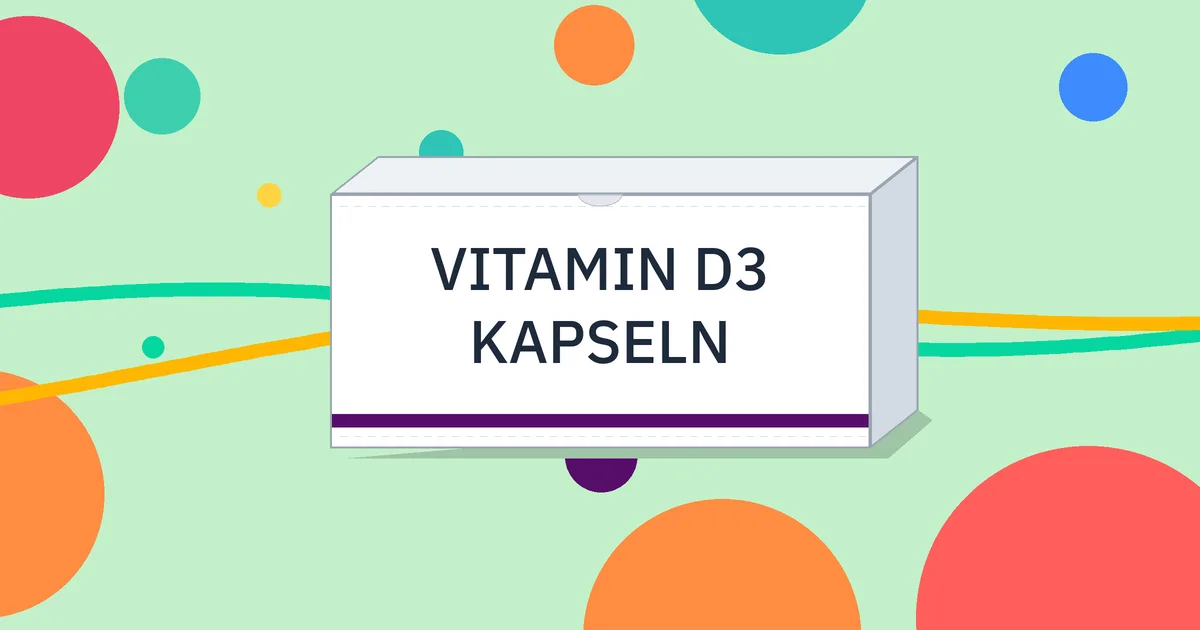 Symbolbild: Packung mit der Aufschrift VITAMIN D3 KAPSELN (PZN 18427549) – Verfügbarkeit und Bezug in Apotheken in Frankfurt am Main