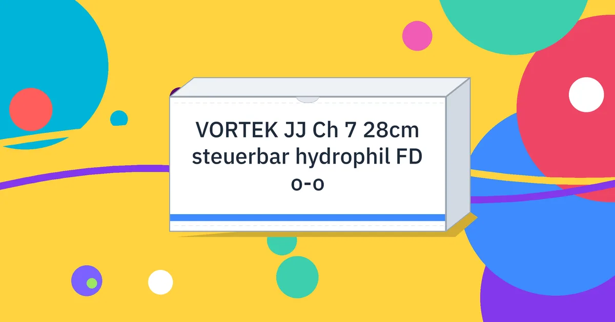 Symbolbild: Packung mit der Aufschrift VORTEK JJ Ch 7 28cm steuerbar hydrophil FD o-o (PZN 17510248) – Verfügbarkeit und Bezug in Apotheken in Frankfurt am Main