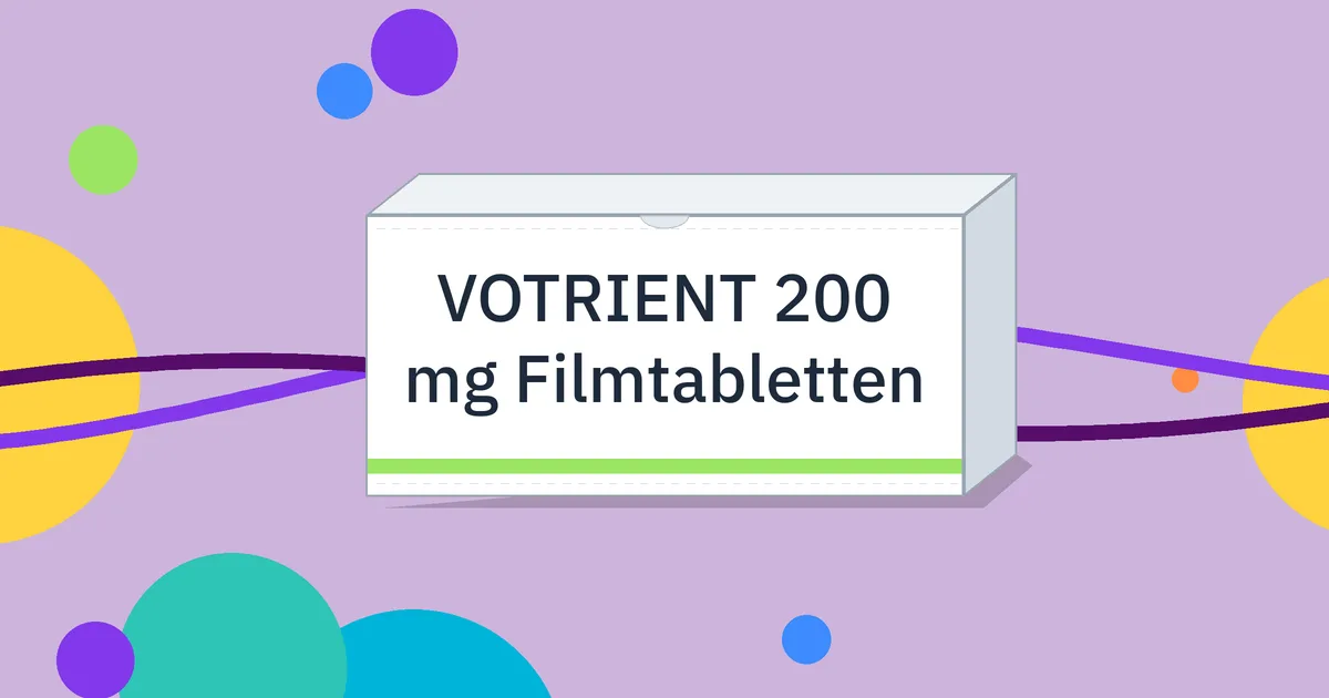 Symbolbild: Packung mit der Aufschrift VOTRIENT 200 mg Filmtabletten (PZN 10203661) – Verfügbarkeit und Bezug in Apotheken in Frankfurt am Main