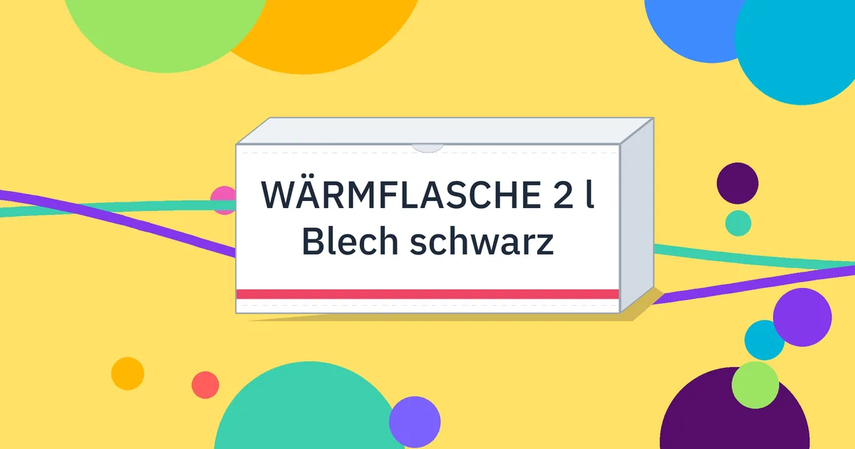 Symbolbild: Packung mit der Aufschrift WÄRMFLASCHE 2 l Blech schwarz (PZN 01740302) – Verfügbarkeit und Bezug in Apotheken in Frankfurt am Main