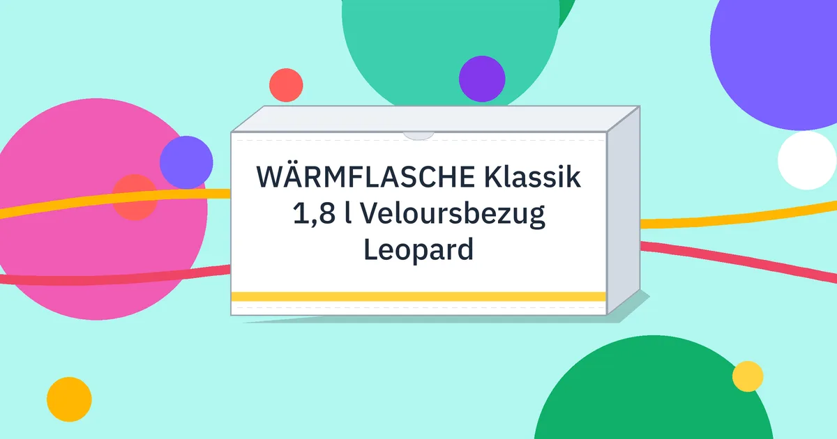 Symbolbild: Packung mit der Aufschrift WÄRMFLASCHE Klassik 1,8 l Veloursbezug Leopard (PZN 16328961) – Verfügbarkeit und Bezug in Apotheken in Frankfurt am Main