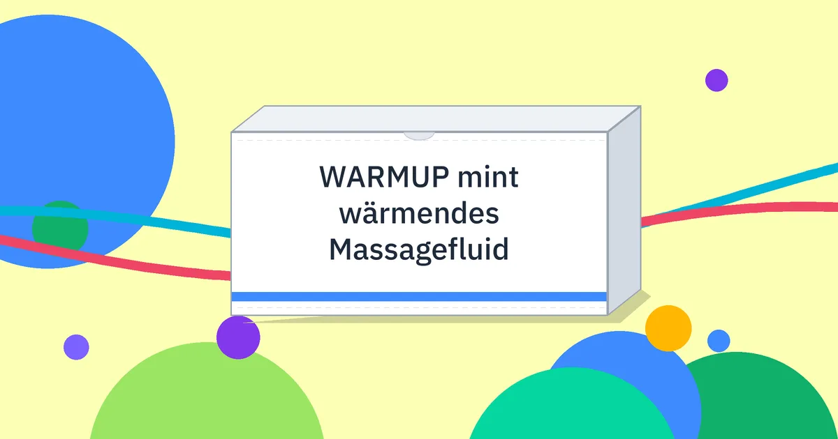 Symbolbild: Packung mit der Aufschrift WARMUP mint wärmendes Massagefluid (PZN 17669457) – Verfügbarkeit und Bezug in Apotheken in Frankfurt am Main