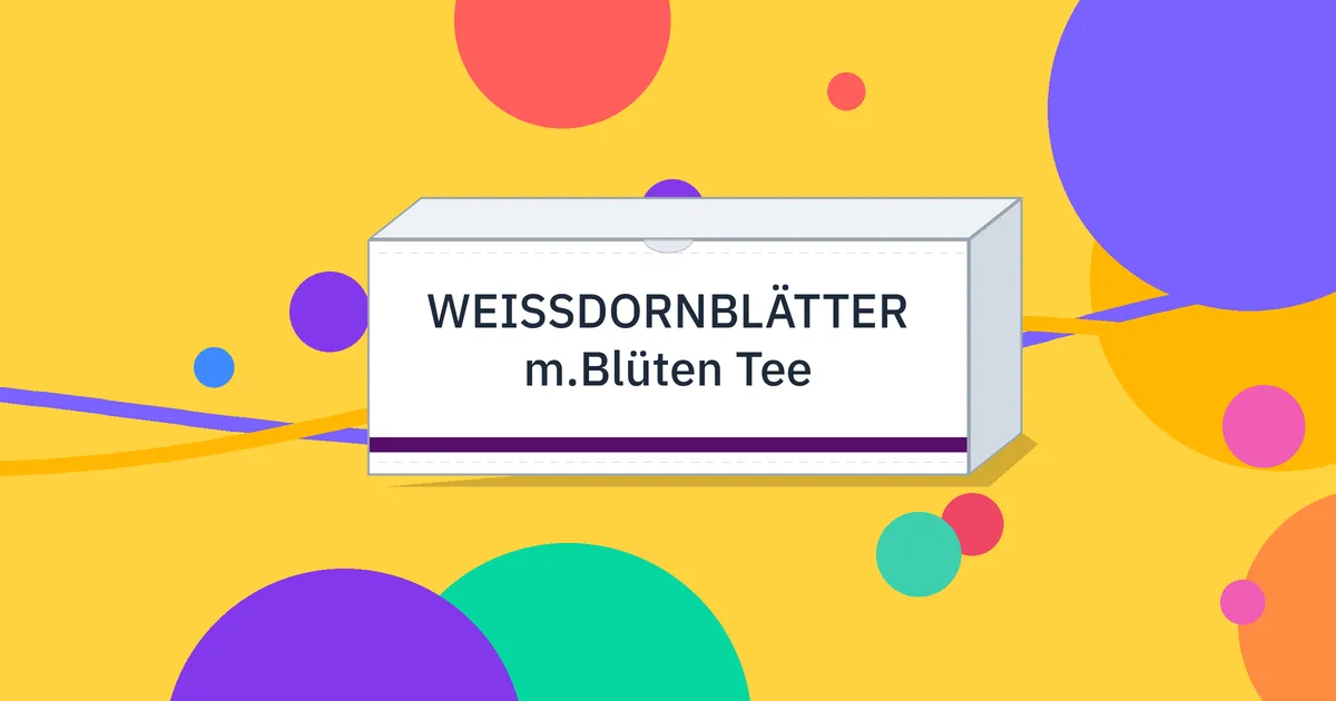 Symbolbild: Packung mit der Aufschrift WEISSDORNBLÄTTER m.Blüten Tee (PZN 10629213) – Verfügbarkeit und Bezug in Apotheken in Frankfurt am Main