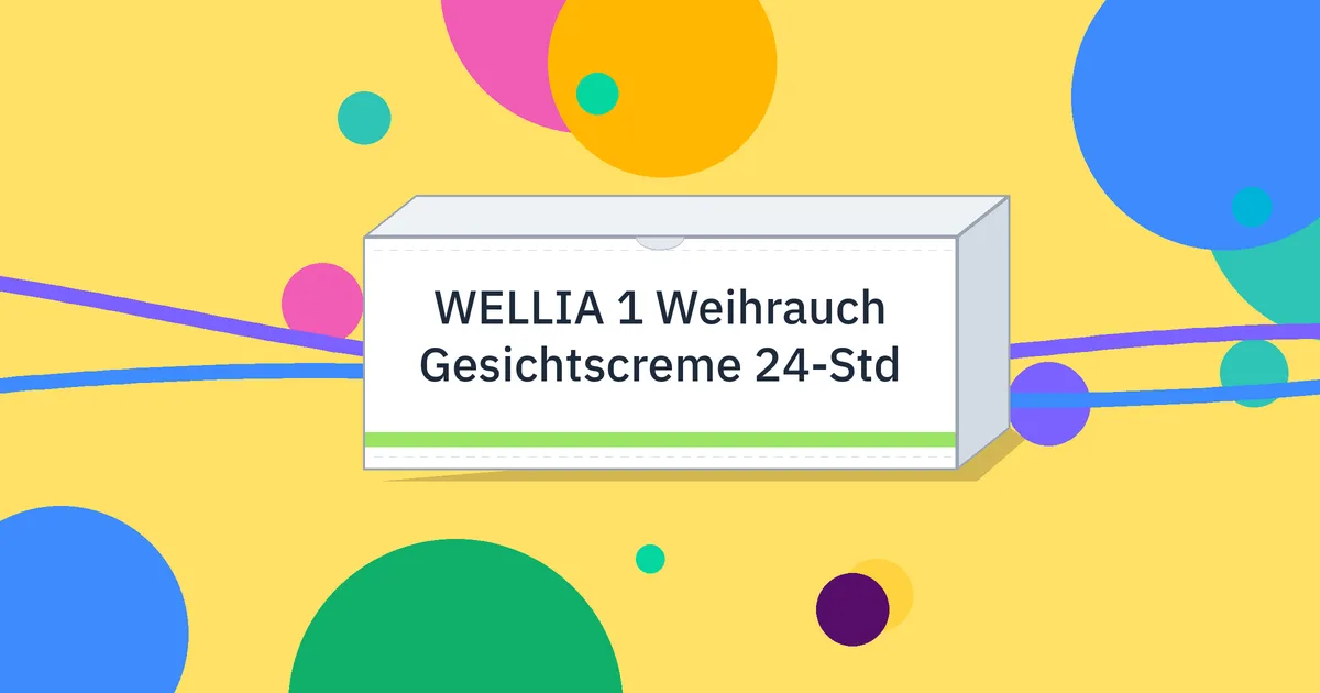 Symbolbild: Packung mit der Aufschrift WELLIA 1 Weihrauch Gesichtscreme 24-Std (PZN 19233592) – Verfügbarkeit und Bezug in Apotheken in Frankfurt am Main