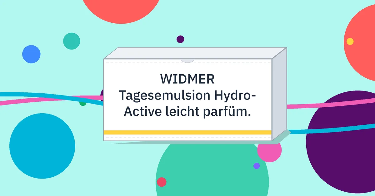 Symbolbild: Packung mit der Aufschrift WIDMER Tagesemulsion Hydro-Active leicht parfüm. (PZN 09921641) – Verfügbarkeit und Bezug in Apotheken in Frankfurt am Main
