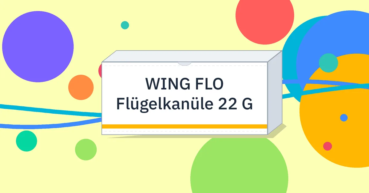 Symbolbild: Packung mit der Aufschrift WING FLO Flügelkanüle 22 G (PZN 03025176) – Verfügbarkeit und Bezug in Apotheken in Frankfurt am Main