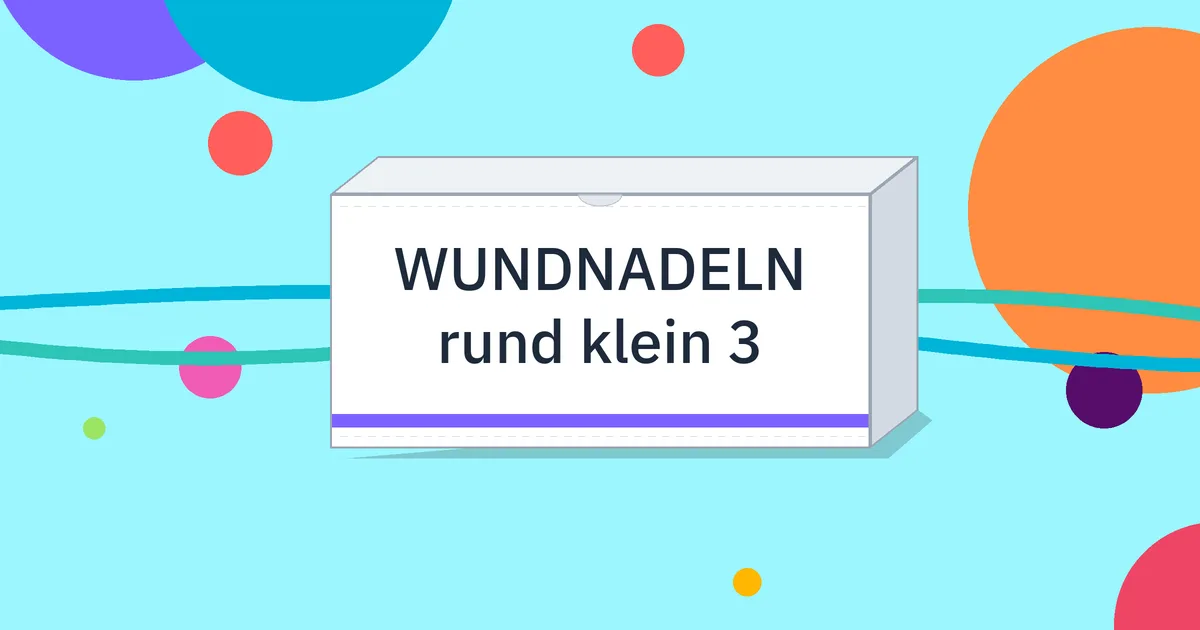 Symbolbild: Packung mit der Aufschrift WUNDNADELN rund klein 3 (PZN 02009815) – Verfügbarkeit und Bezug in Apotheken in Frankfurt am Main