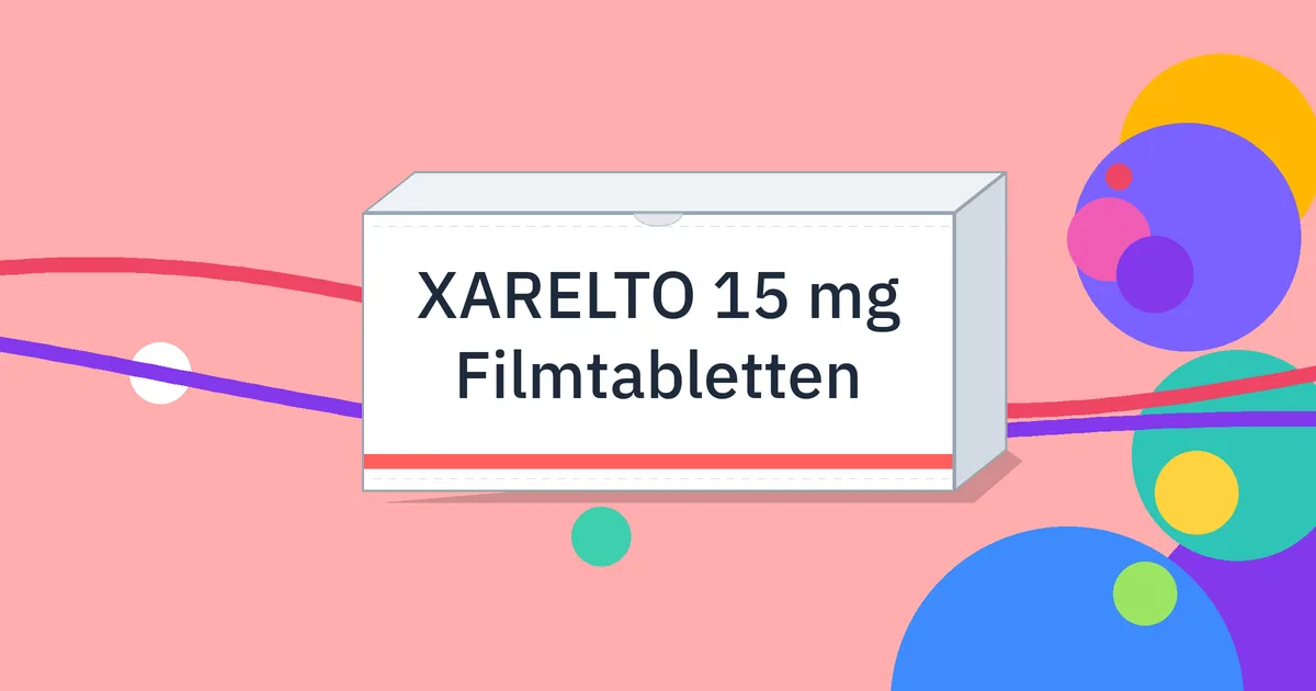 Symbolbild: Packung mit der Aufschrift XARELTO 15 mg Filmtabletten (PZN 09724538) – Verfügbarkeit und Bezug in Apotheken in Frankfurt am Main