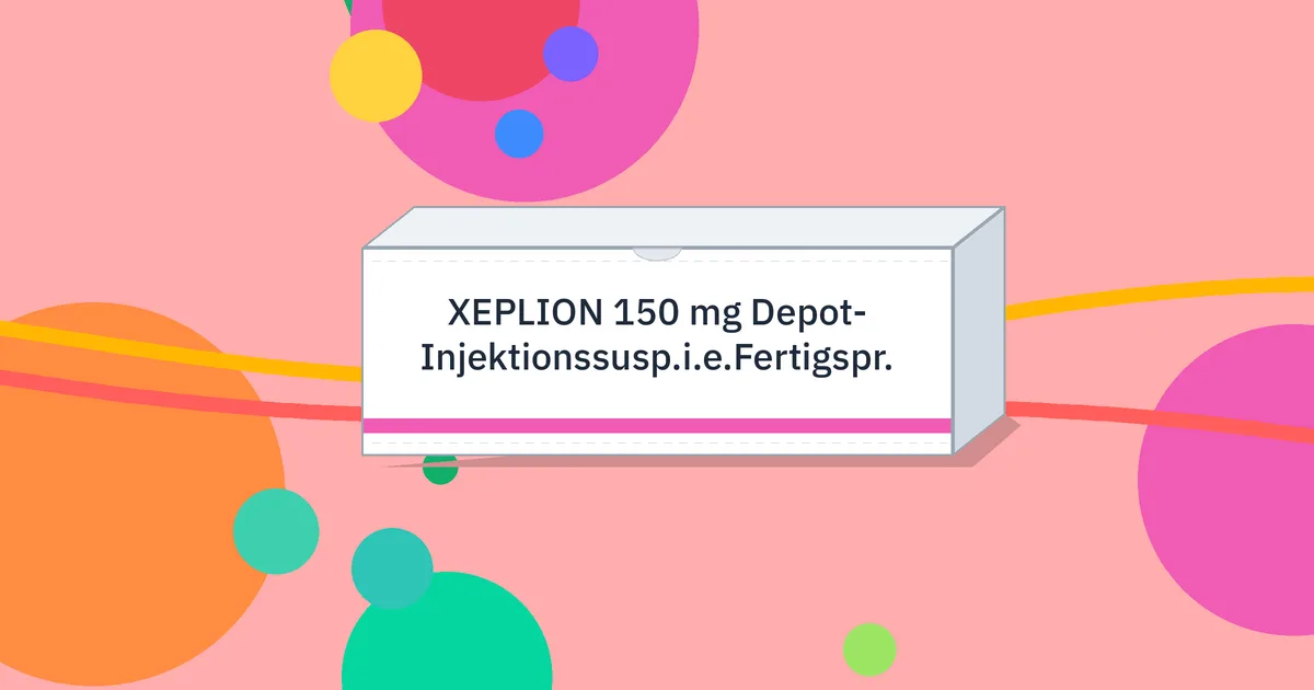 Symbolbild: Packung mit der Aufschrift XEPLION 150 mg Depot-Injektionssusp.i.e.Fertigspr. (PZN 19197471) – Verfügbarkeit und Bezug in Apotheken in Frankfurt am Main
